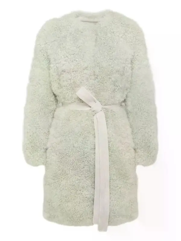YVES SALOMON Shearling Belted Coat