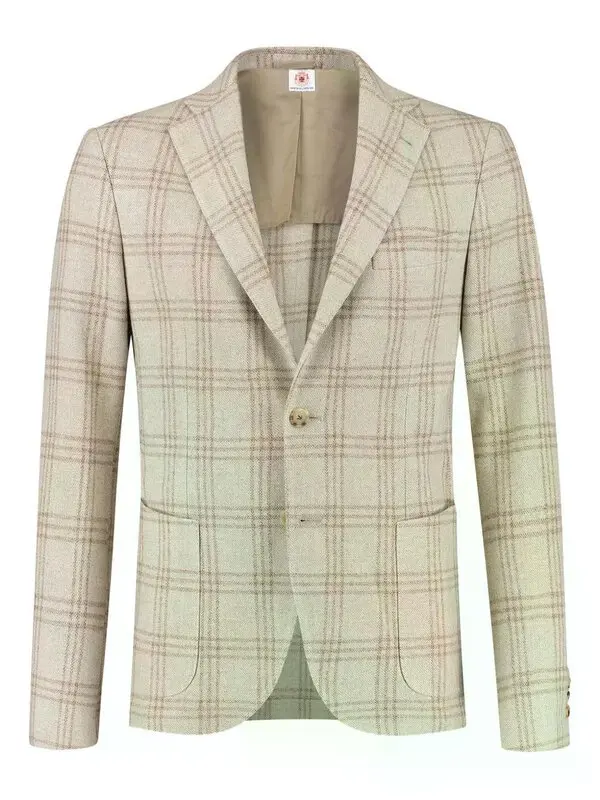 LUIGI BORRELLI Checked Single-breasted Blazer