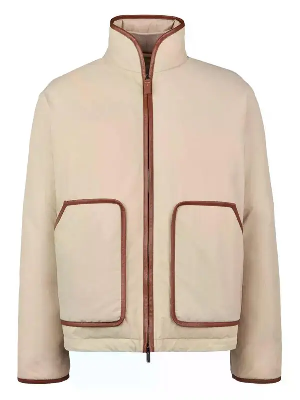 TOD'S Leather Trim Down Jacket