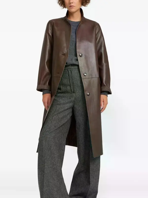 YVES SALOMON Panelled Leather Coat