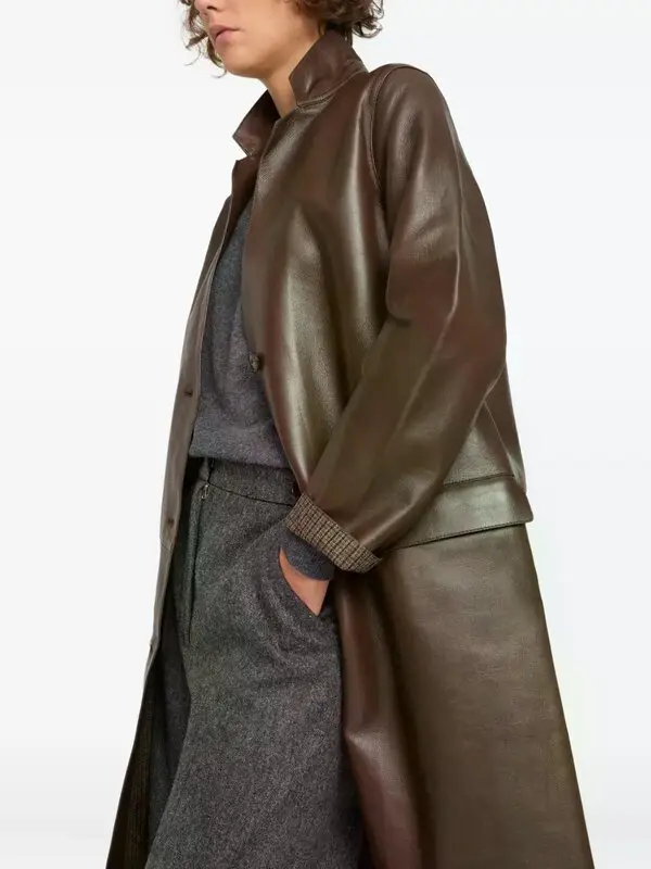 YVES SALOMON Panelled Leather Coat