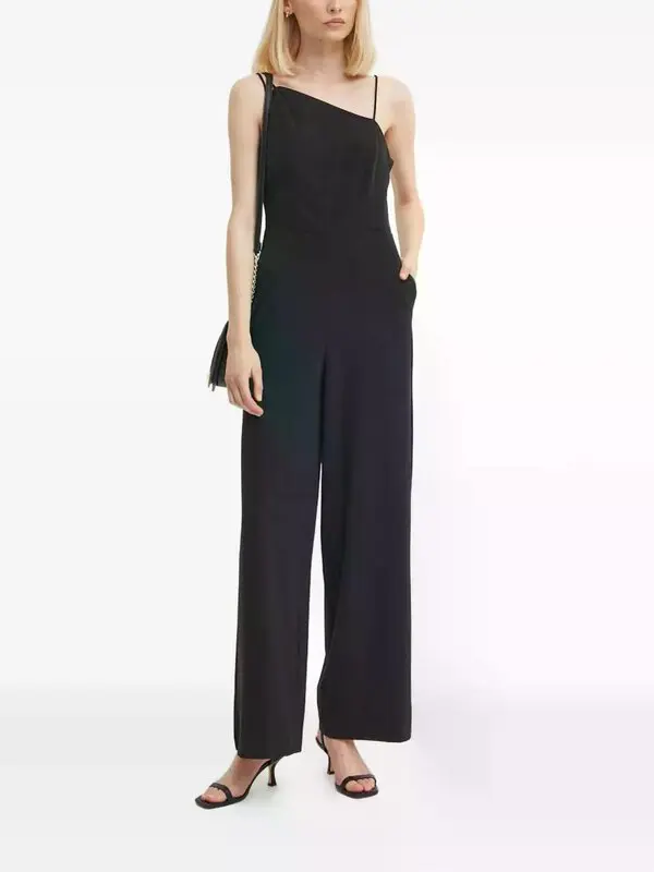 Sisley Asymmetric-neck Jumpsuit - Black
