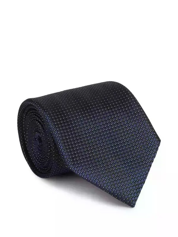 Zegna Geometric-pattern Silk Tie - Blue