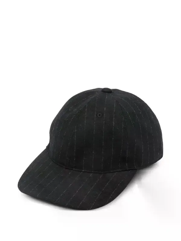 Isabel Benenato Pinstripe Baseball Cap - Black