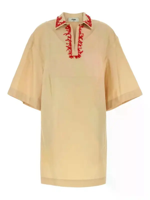 Fendi Poplin Mini Dress - Yellow