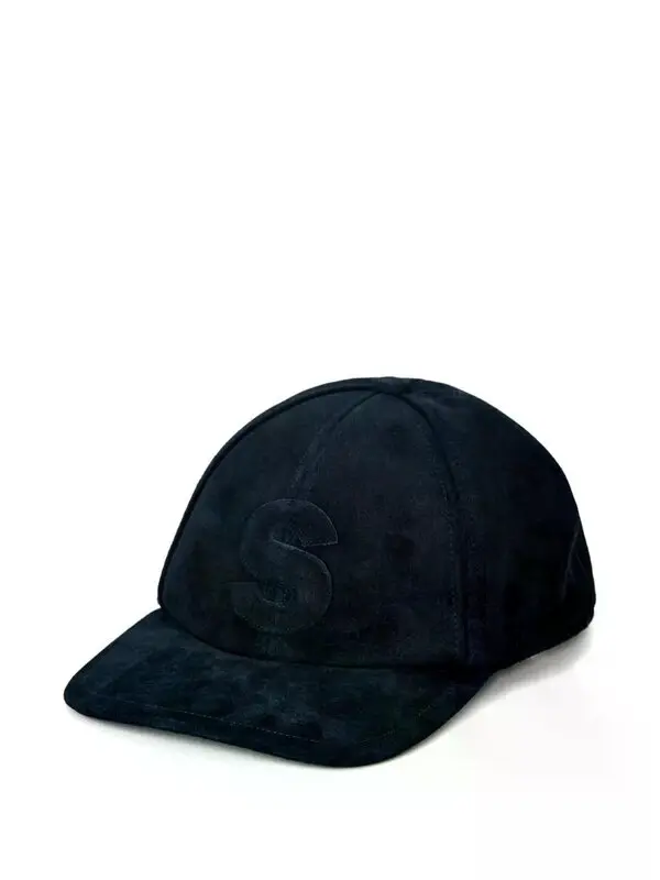Sacai Suede Initial Baseball Cap - Blue