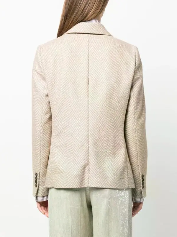 Brunello Cucinelli Chevron Double-breasted Blazer