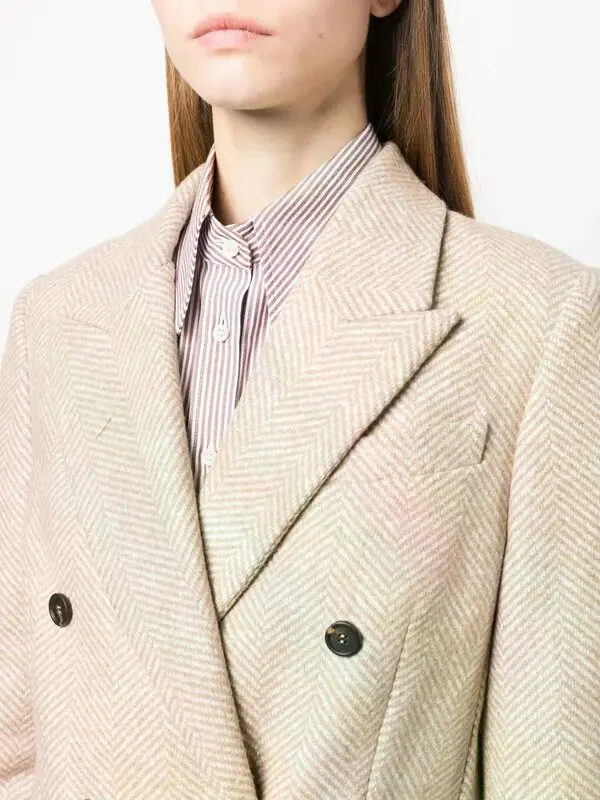 Brunello Cucinelli Chevron Double-breasted Blazer
