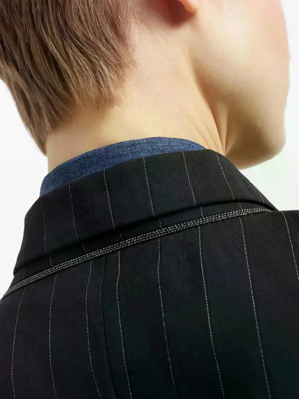 Brunello Cucinelli Pinstripe Monili-trim Blazer