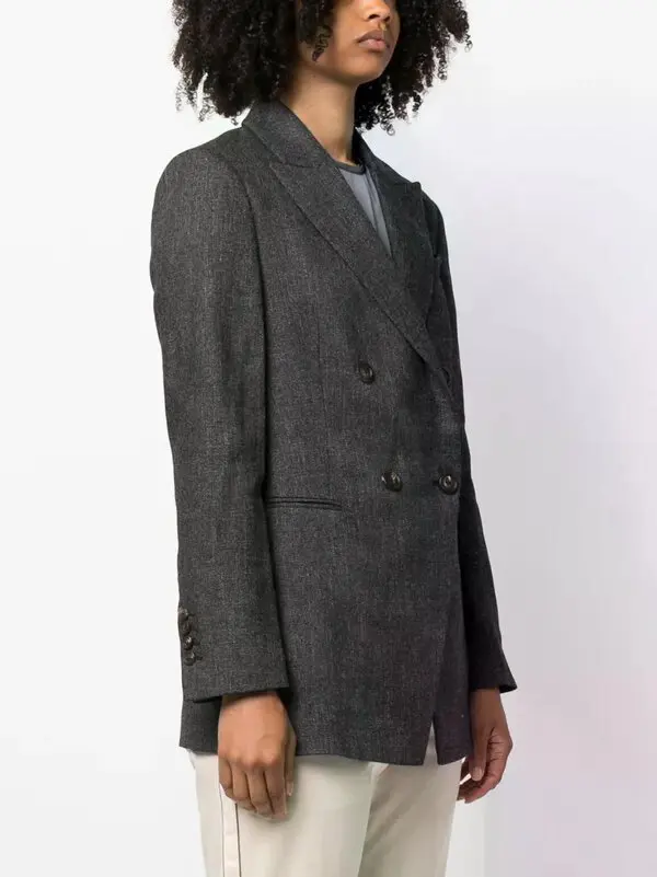 Brunello Cucinelli Mélange-effect Double-breasted Blazer