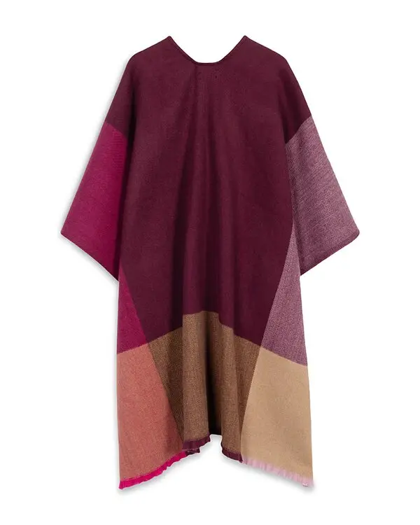 Echo Colorblock Poncho - Fig