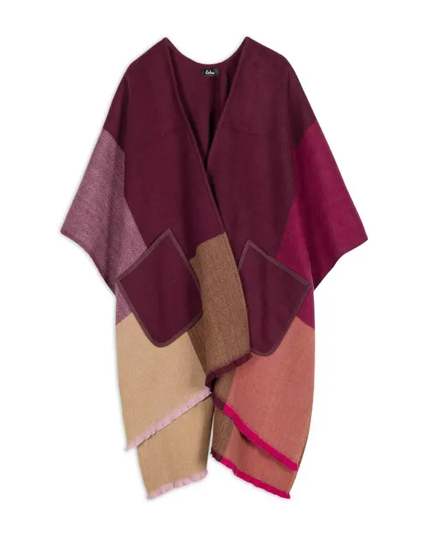 Echo Colorblock Poncho - Fig
