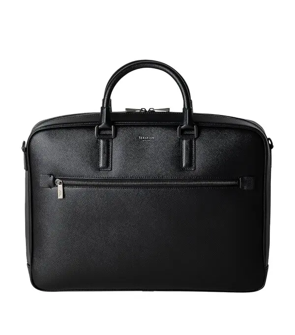 SERAPIAN Slim Evoluzione Leather Briefcase