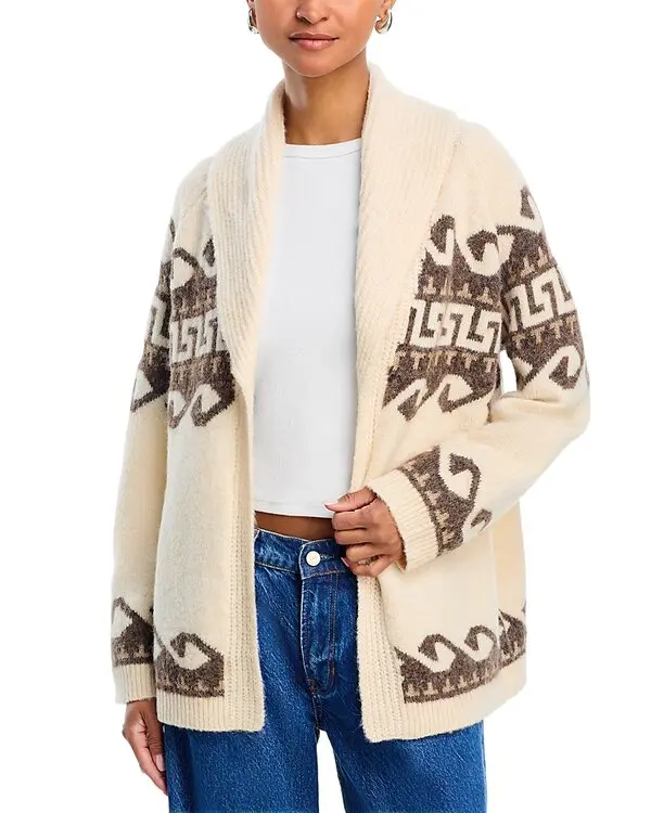 Aqua Wave Fair Isle Open Cardigan