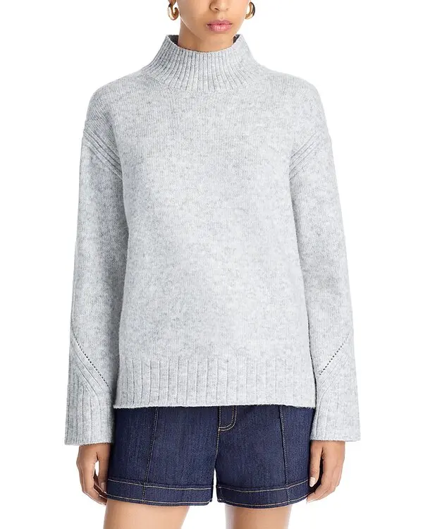 Aqua Long Sleeve Turtleneck Sweater