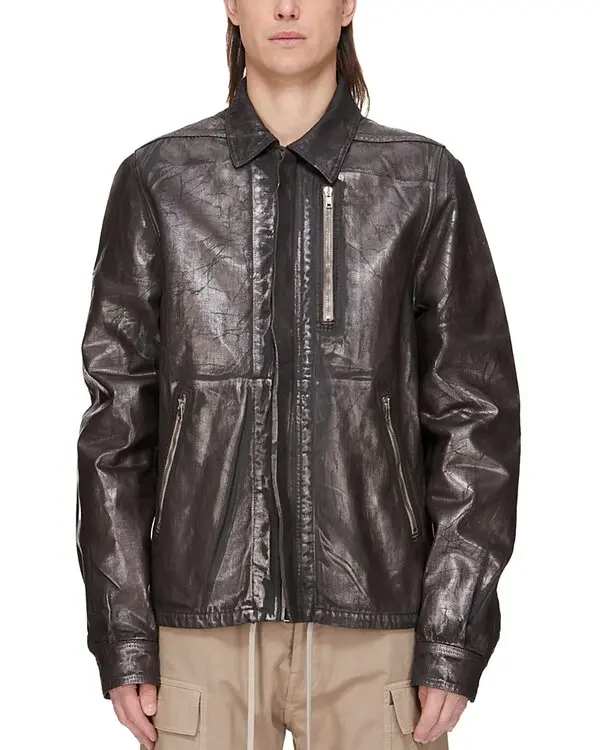 Rick Owens Concealed Zip Front Jacket - Bronze
