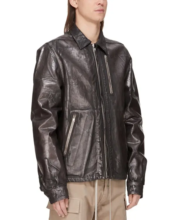 Rick Owens Concealed Zip Front Jacket - Bronze