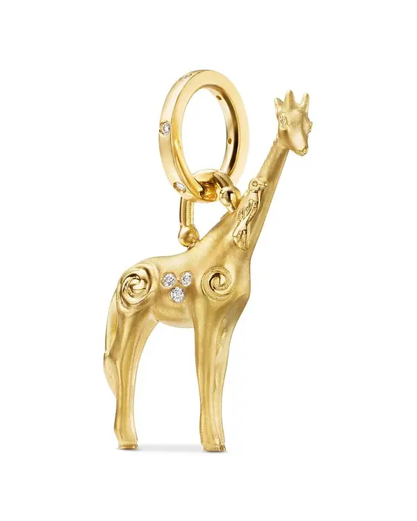 Temple St. Clair 18k Yellow And Diamond Twiga Giraffe Pendant - Gold
