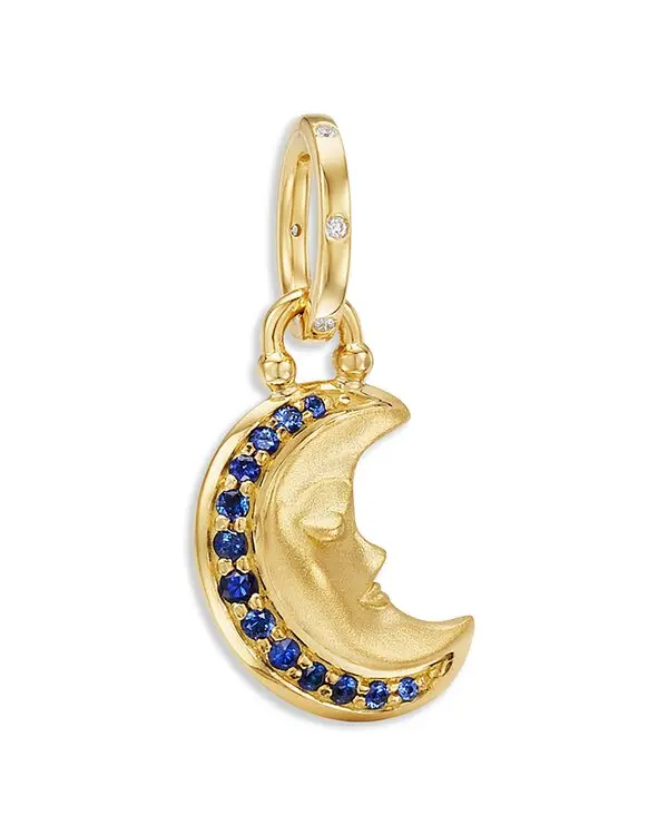 Temple St. Clair Sapphire And Diamond Crescent Moon Pendant - Gold