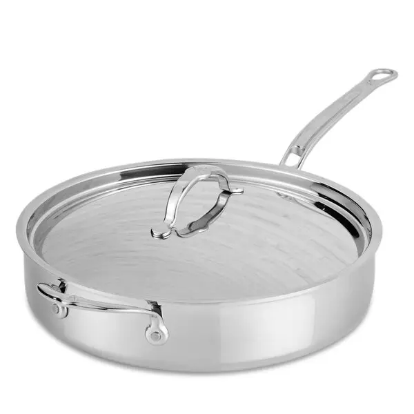 HESTAN Probond Luxe 5 Quart Professional Clad Stainless Steel Saute Pan With Lid