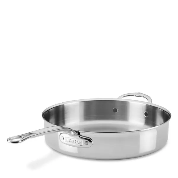 HESTAN Probond Luxe 5 Quart Professional Clad Stainless Steel Saute Pan With Lid