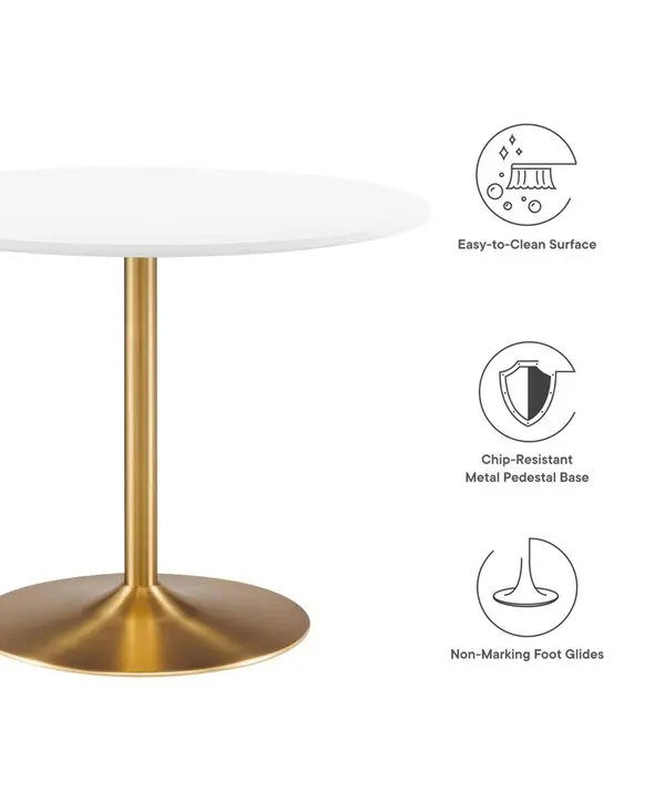 MODWAY Amuse 40" Dining Table - Gold White