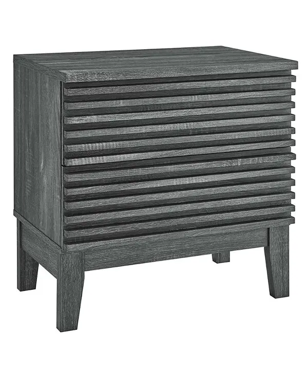 MODWAY Render Two-drawer Nightstand - Charcoal