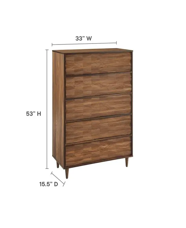 MODWAY Vespera 5-drawer Chest - Walnut