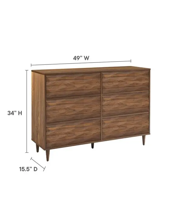 MODWAY Vespera 6-drawer Dresser - Walnut