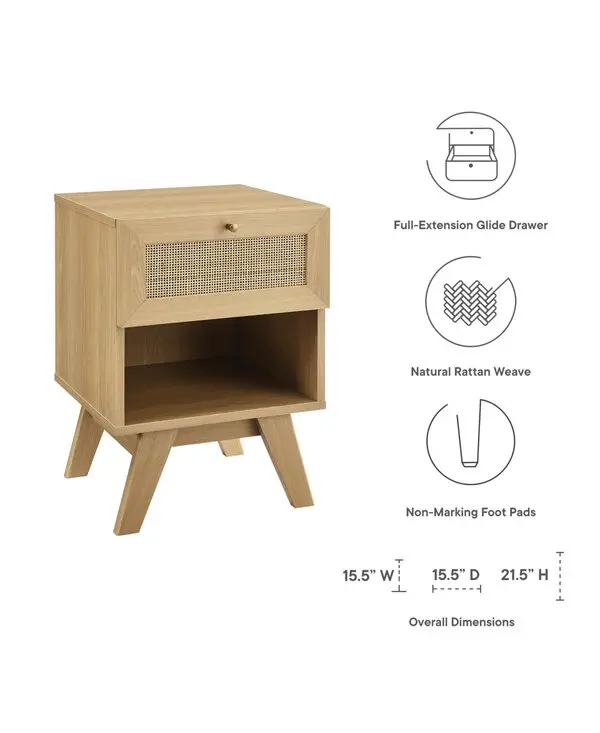 MODWAY Soma 1-drawer Nightstand - Oak