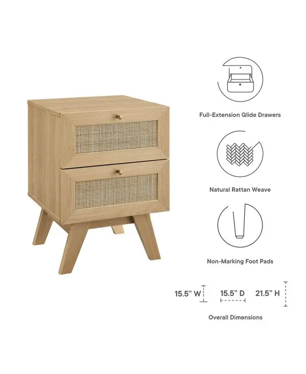 MODWAY Soma 2-drawer Nightstand - Oak