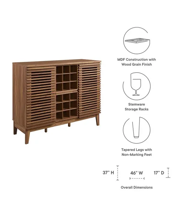 MODWAY Render Bar Cabinet - Walnut