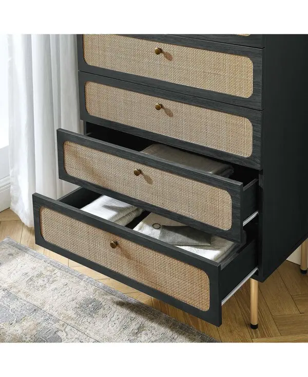 MODWAY Chaucer 5-drawer Chest - Black