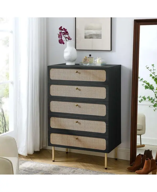 MODWAY Chaucer 5-drawer Chest - Black