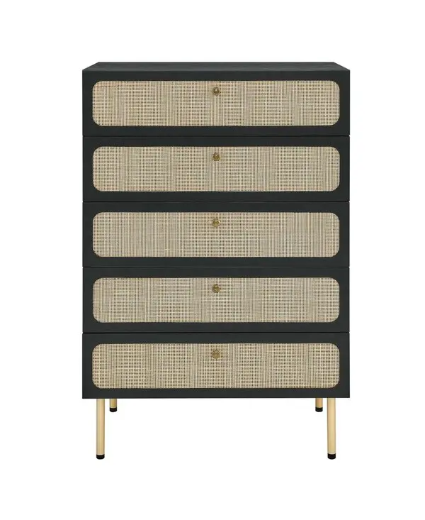 MODWAY Chaucer 5-drawer Chest - Black