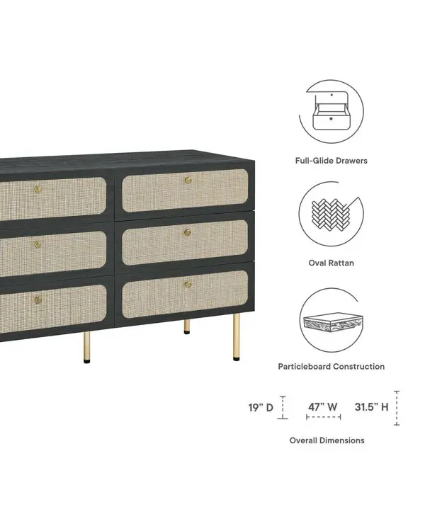 MODWAY Chaucer 6-drawer Compact Dresser