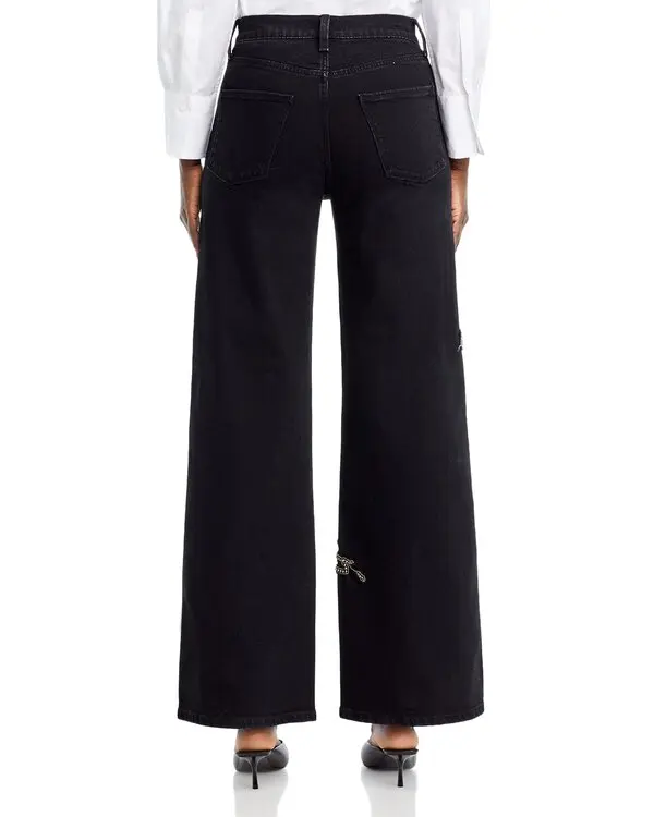 Kobi Halperin Lyla Beaded Floral Wide Leg Jeans