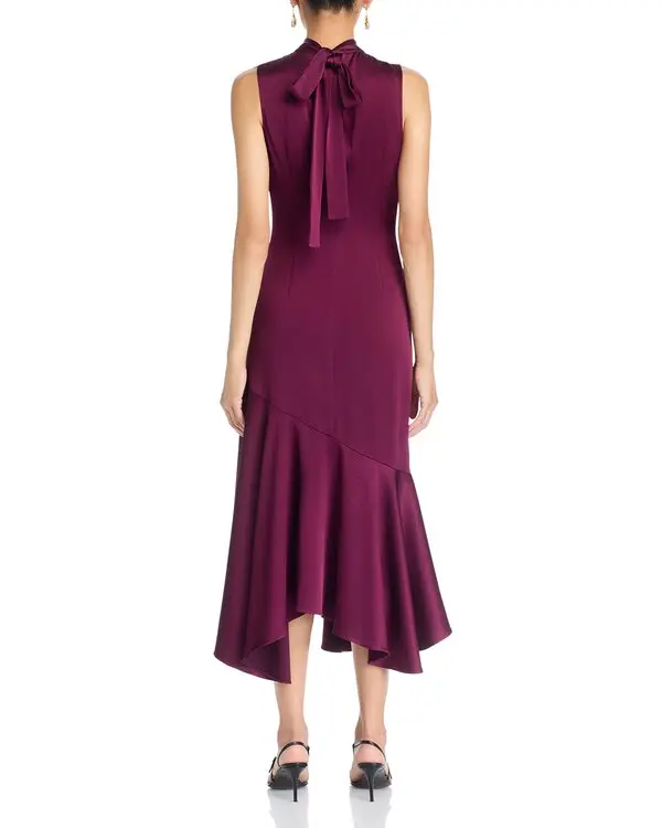 Kobi Halperin Jenkins Midi Dress With Bow Detail And Ruffle Hem