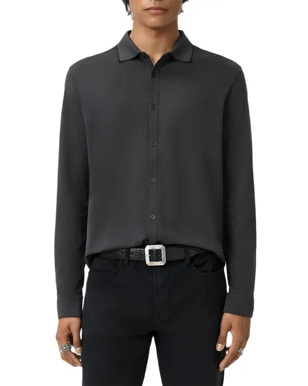John Varvatos Drewce Button Front Shirt - Deep Charcoal