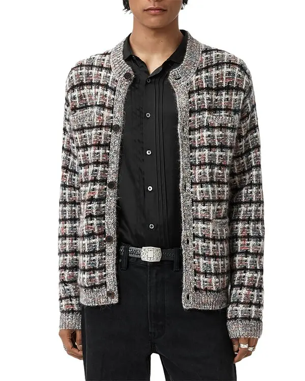 John Varvatos Textured Cardigan Sweater