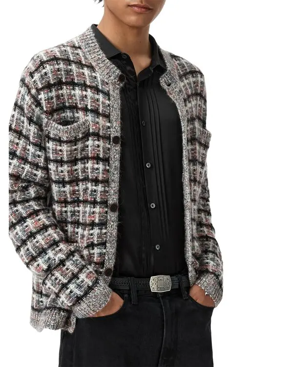 John Varvatos Textured Cardigan Sweater
