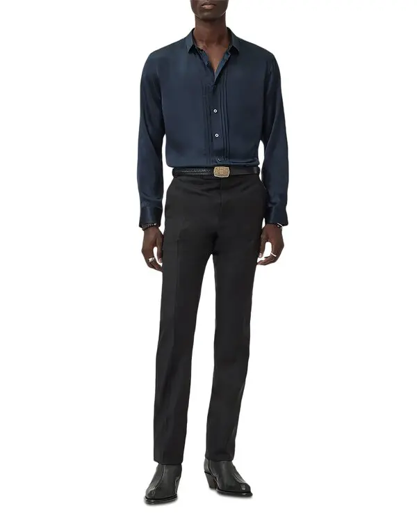 John Varvatos Albany Button Front Silk Shirt