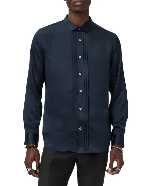 John Varvatos Albany Button Front Silk Shirt