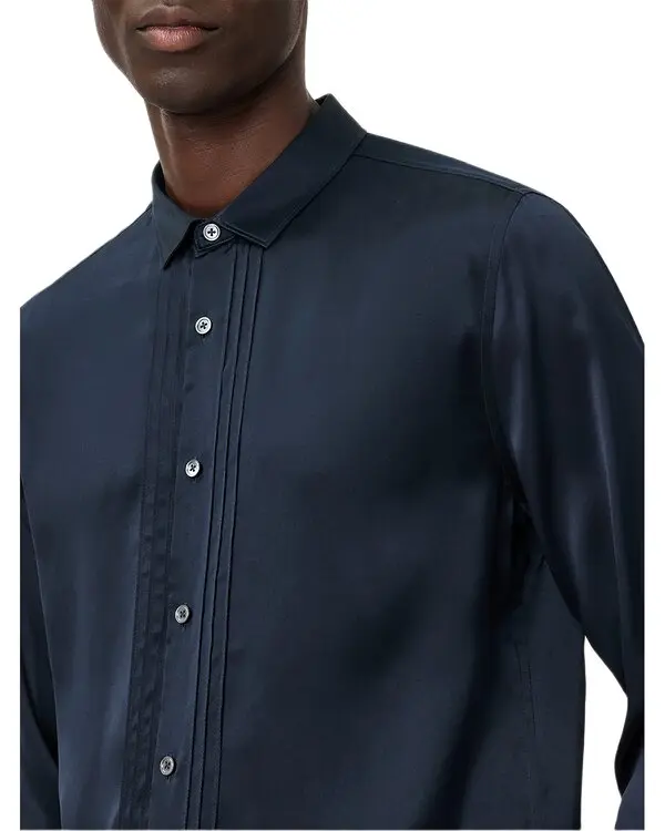 John Varvatos Albany Button Front Silk Shirt