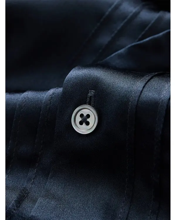 John Varvatos Albany Button Front Silk Shirt