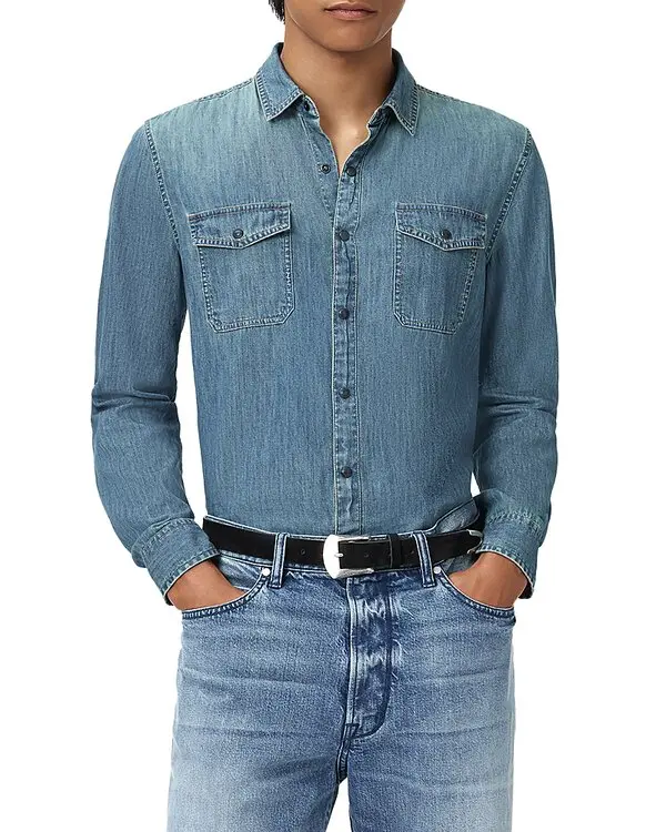 John Varvatos Otto Denim Snap Front Shirt