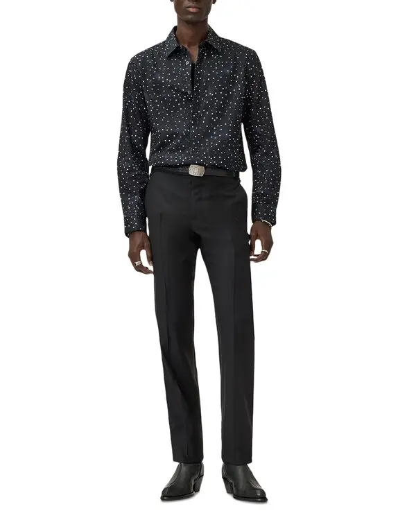 John Varvatos Rodney Printed Button Front Shirt - Black