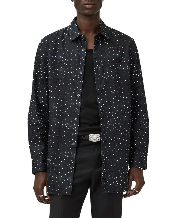 John Varvatos Rodney Printed Button Front Shirt - Black