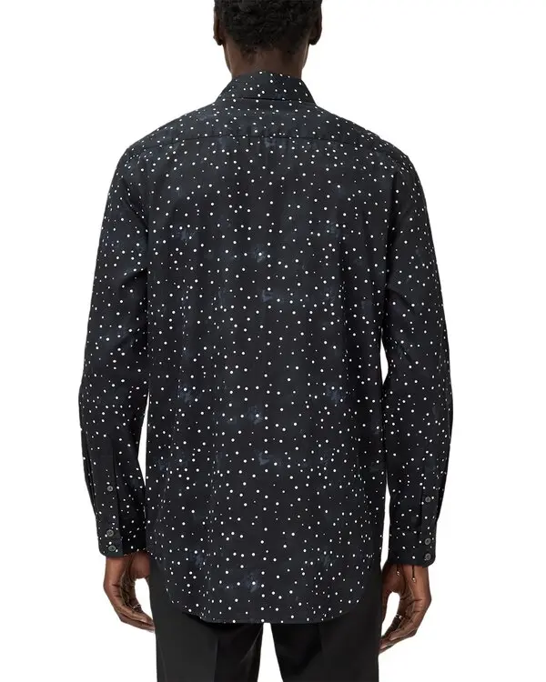 John Varvatos Rodney Printed Button Front Shirt - Black