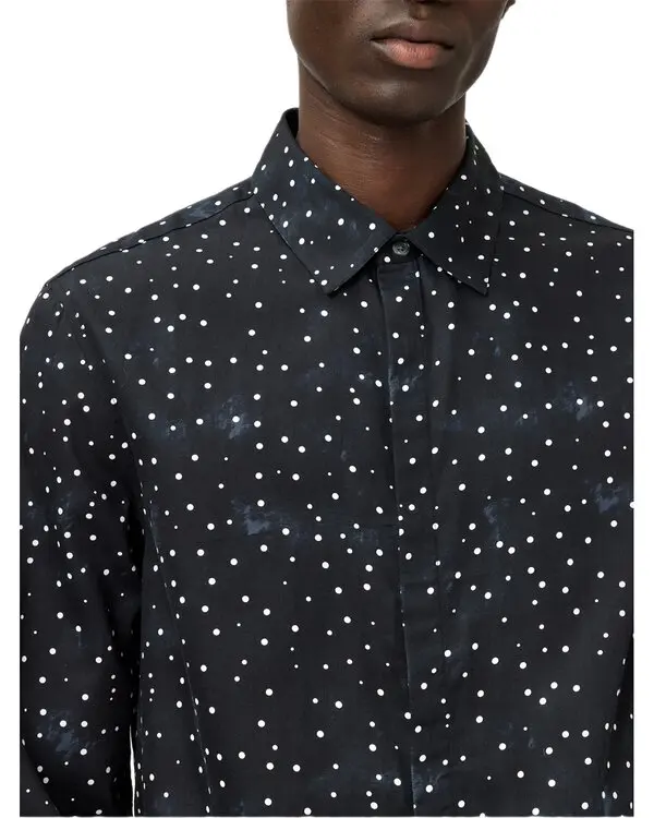 John Varvatos Rodney Printed Button Front Shirt - Black